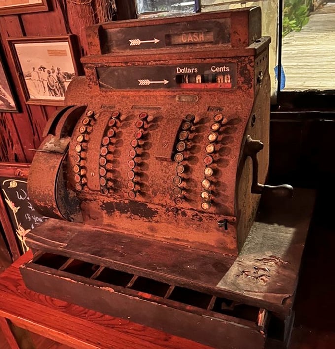 This vintage cash register has tallied up more memorable meals than most restaurants have served. A working piece of history.