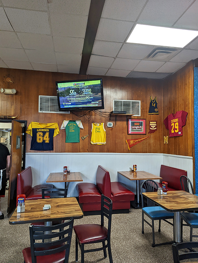 Sports memorabilia that tells the story of local heroes. These walls have absorbed more Indianapolis history than most textbooks.