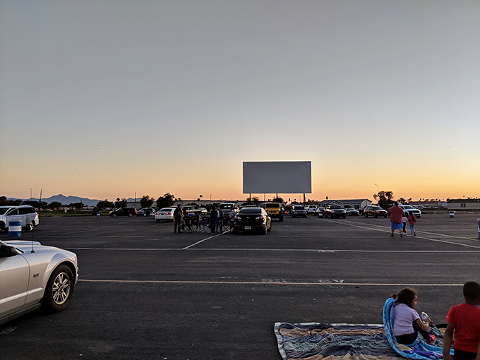 Movie watchers settle in for the show, each car a private theater with the best view imaginable.