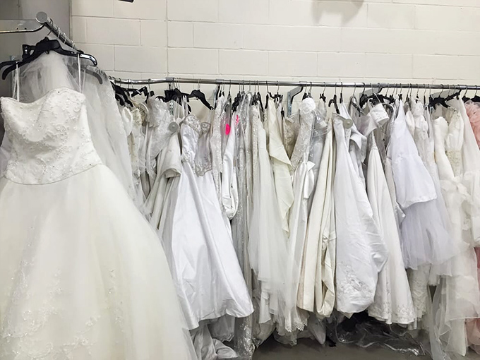 Wedding dress heaven—where "something borrowed" becomes "something new-to-you" at a fraction of bridal boutique prices.
