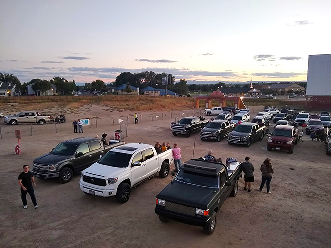 The bird's-eye view reveals the beautiful simplicity of it all&mdash;cars gathered like campfires of old, sharing stories projected on a modern-day cave wall.