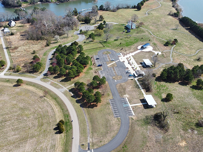 The bird's-eye view reveals Machicomoco's thoughtful design&mdash;a place where modern amenities and natural landscapes coexist in perfect, peaceful harmony.