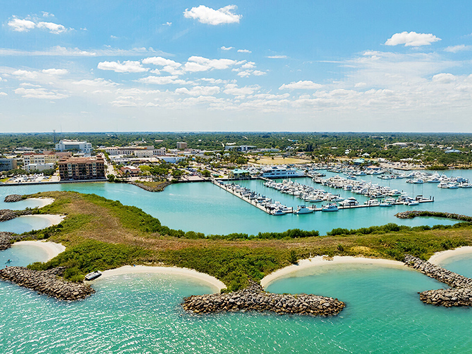 This aerial view reveals Fort Pierce's perfect marriage of blue waters, green spaces, and thoughtful development&mdash;Florida as it was meant to be enjoyed.