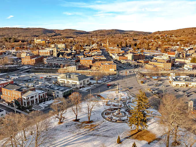 This aerial view reveals Torrington's perfect positioning&mdash;nestled in Connecticut's hills with enough development for convenience but enough nature for serenity.