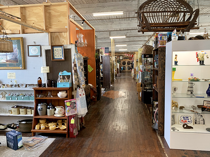 Wooden floors that creak with stories lead you through aisles of organized chaos&mdash;each vendor space its own chapter in the antique adventure.