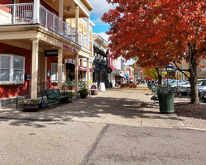 Autumn paints Granville in its finest colors, transforming an ordinary shopping day into a walk through a living postcard of small-town perfection.