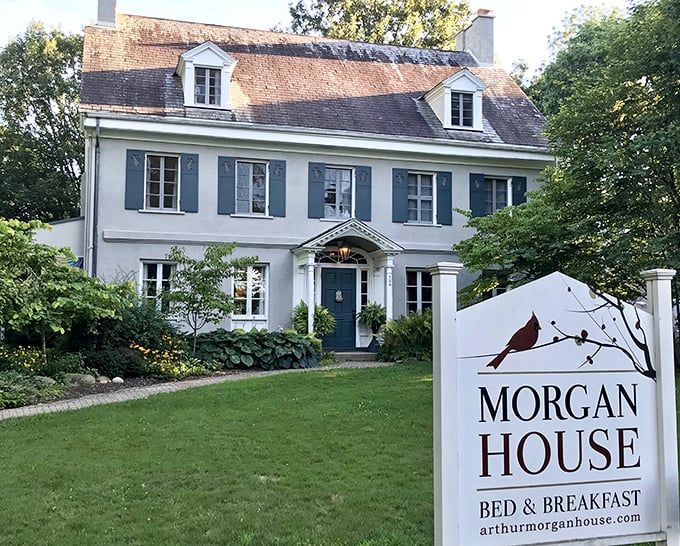 Morgan House offers bed-and-breakfast charm in a picture-perfect setting. That cardinal on the sign seems to say, "Yes, this is exactly where you should stay."
