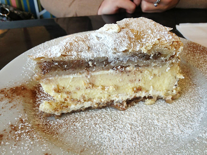 Baklava cheesecake: where phyllo meets Philadelphia cream cheese in a dessert marriage so perfect it deserves its own reality show.