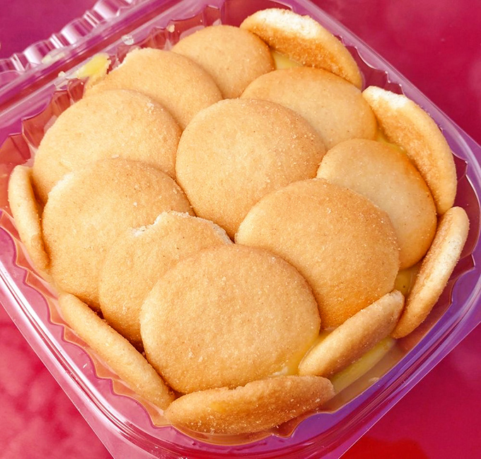 Vanilla wafers standing guard around a container of banana pudding that would make your Southern aunt nod in approval.