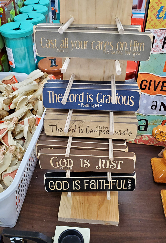 Bible verse plaques that add both inspiration and decoration to your home, proving faith-based decor doesn't require a financial miracle.