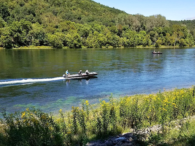 Crystal clear waters make boats appear to float on air rather than water. Fish below are probably wondering why you're taking so long to join them.