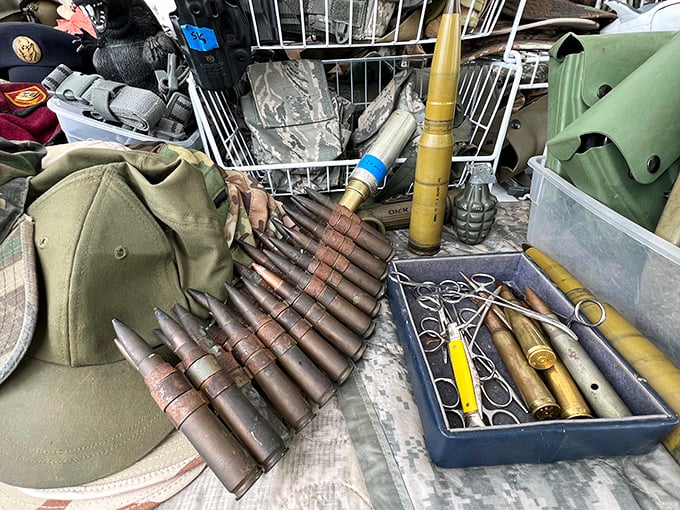 Military memorabilia and collectibles speak to history buffs and collectors. Each bullet casing and insignia carries echoes of stories from the past.