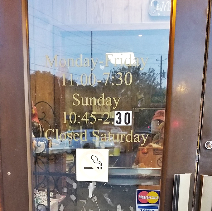 The hours posted on the door are sacred information for Montgomery locals. Miss the window, and you'll be dreaming of chicken until tomorrow.