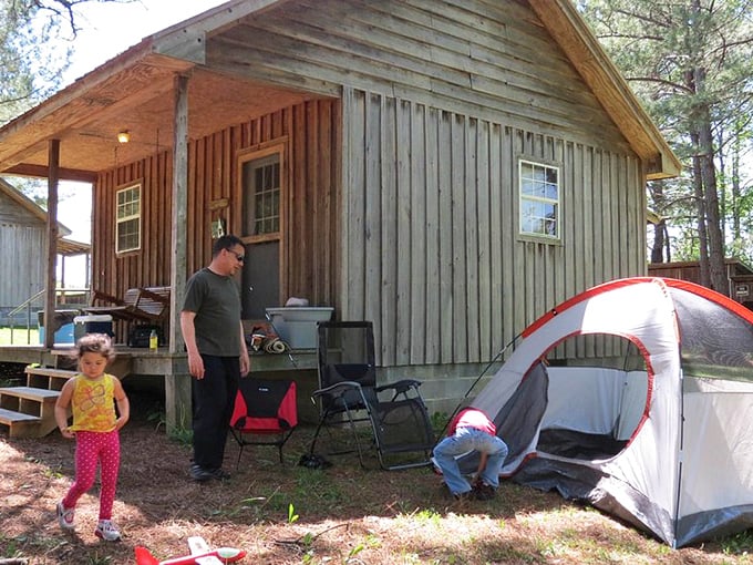 Camping cabins that strike the perfect balance between "roughing it" and "actually getting some sleep." Wilderness with walls.