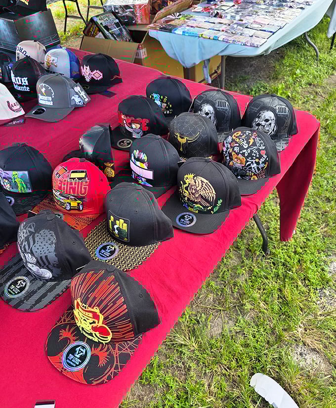 Hat game strong! These caps offer both shade from the Florida sun and style statements that range from patriotic to playfully rebellious.