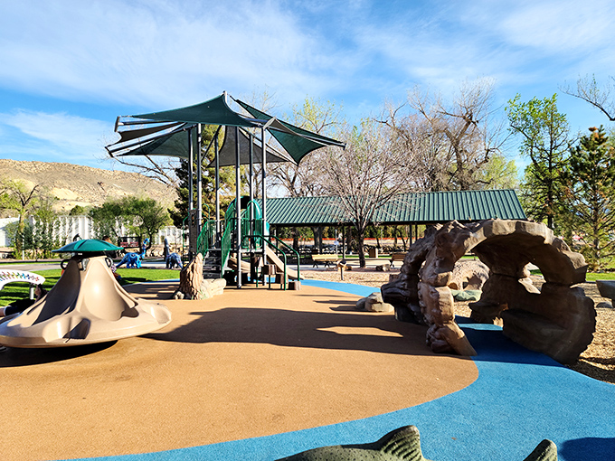 Centennial Park's playground provides free entertainment for the grandkids, proving the best things in retirement really can be free.