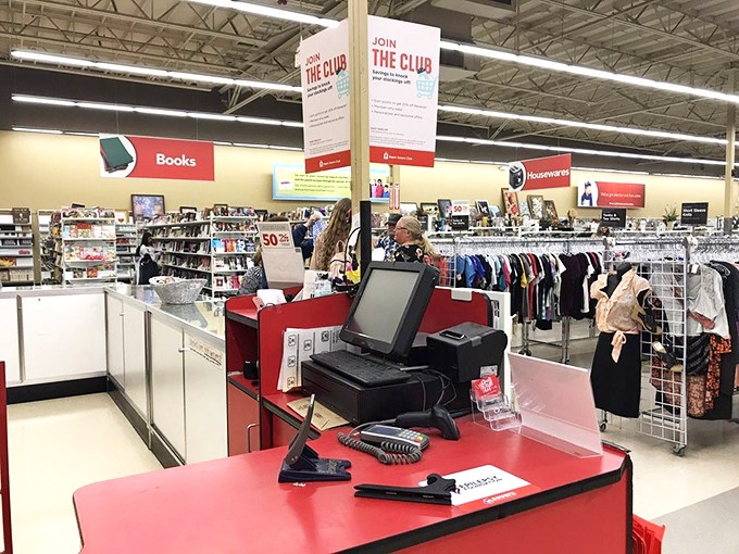 The checkout counter &ndash; final gateway between you and your thrifting victories. The staff has seen it all, from treasures to questionable choices.