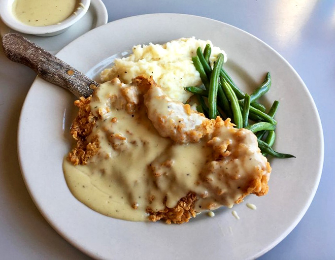 Chicken fried steak's soulmate is this pepper cream gravy &ndash; a velvety blanket of comfort that transforms fried meat into a religious experience.