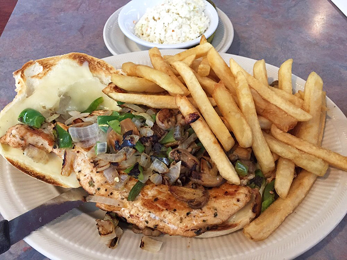 When a chicken Philly, golden fries, and coleslaw share a plate, it's not just lunch&mdash;it's an American dream team of comfort food classics.