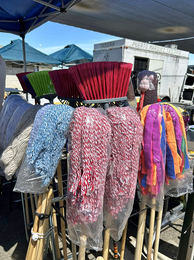 The cleaning tool brigade stands at attention. These colorful mops and brooms make you almost&mdash;almost&mdash;look forward to tackling those floors.