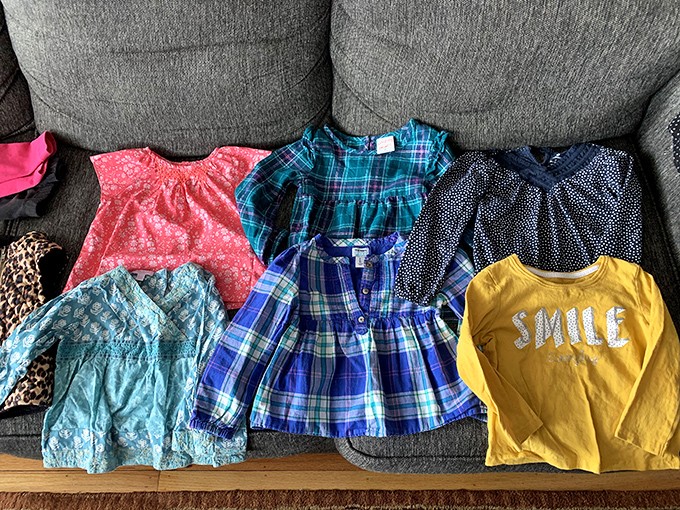 Children's clothes that look barely worn &ndash; because kids grow faster than your credit card bill after a mall shopping spree.