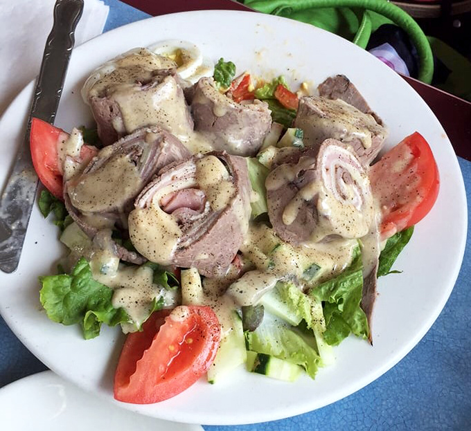 A club salad that proves healthy-ish options can still be satisfying &ndash; the Switzerland of diner menus, neutral but impressive.