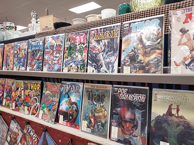 Comic books where superheroes still cost less than a cup of coffee and Thor's biceps weren't quite as impressive as they are today.