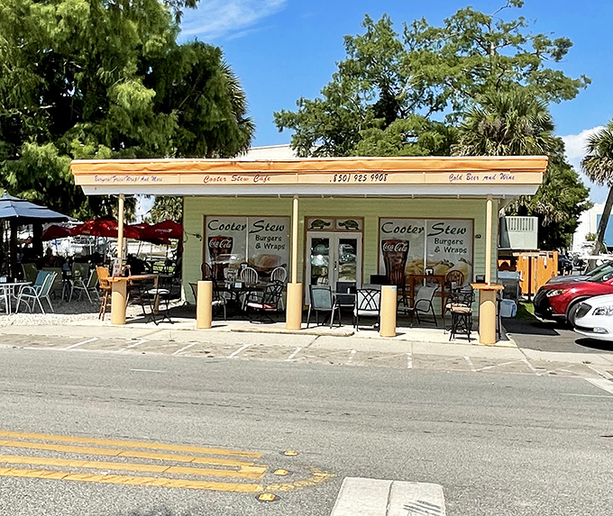 The Cooter Stew Cafe&mdash;where turtle soup tradition meets waterfront dining in a setting that screams "authentic Florida" without saying a word.