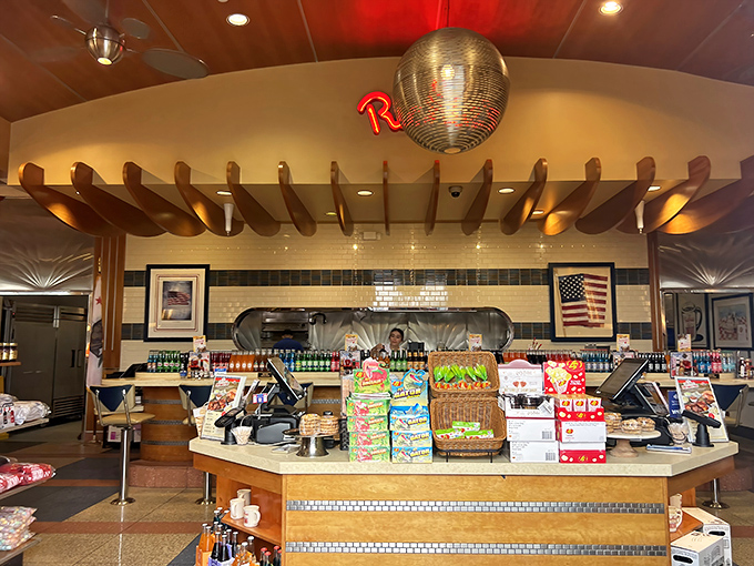 A disco ball above classic diner d&eacute;cor? It's this unexpected touch of whimsy that makes Richie's feel both timeless and uniquely Californian at the same time.