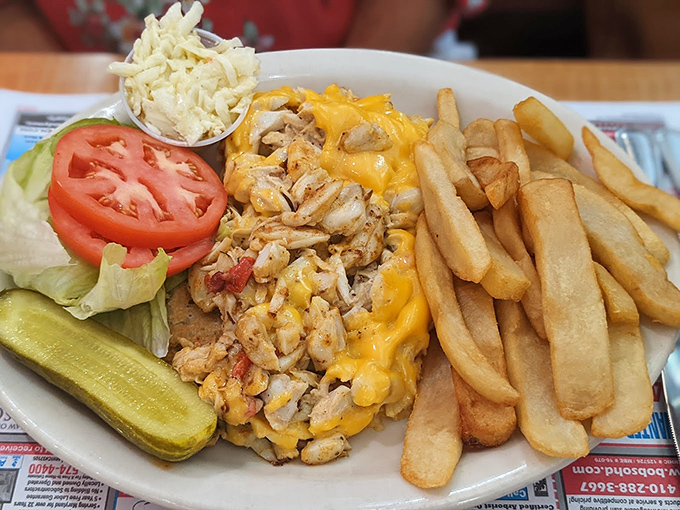 The crab melt &ndash; Maryland's answer to the question "How can we make melted cheese even better?" The answer: add our famous local crustacean. 