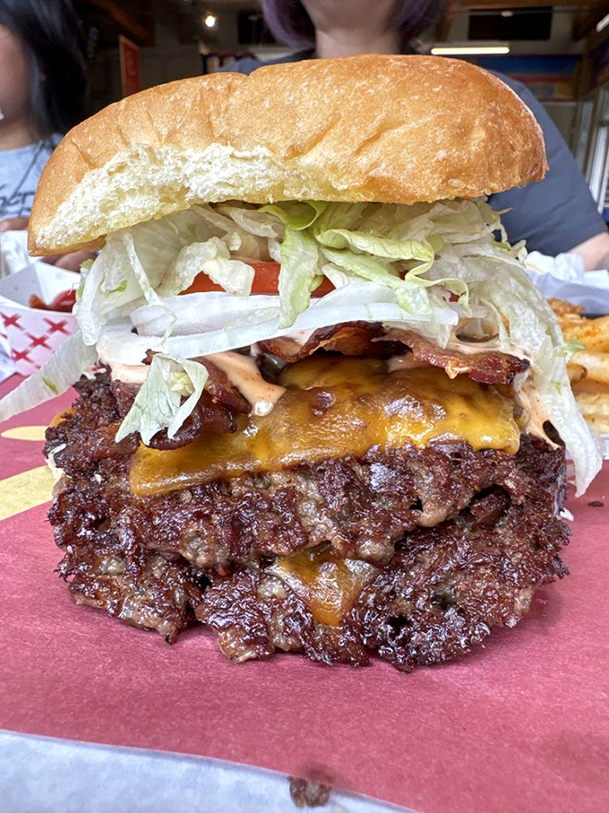 The burger that launched a thousand napkins. Those crispy edges are where the magic happens&mdash;a textbook example of smash burger perfection.