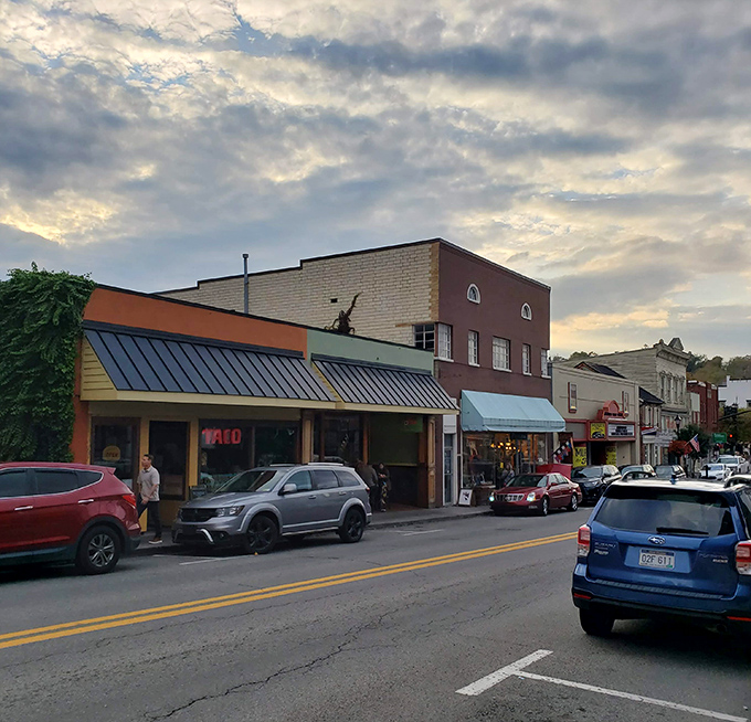 Downtown Lewisburg at dusk transforms into a painting of small-town perfection, when the evening light makes even parked cars look poetic.