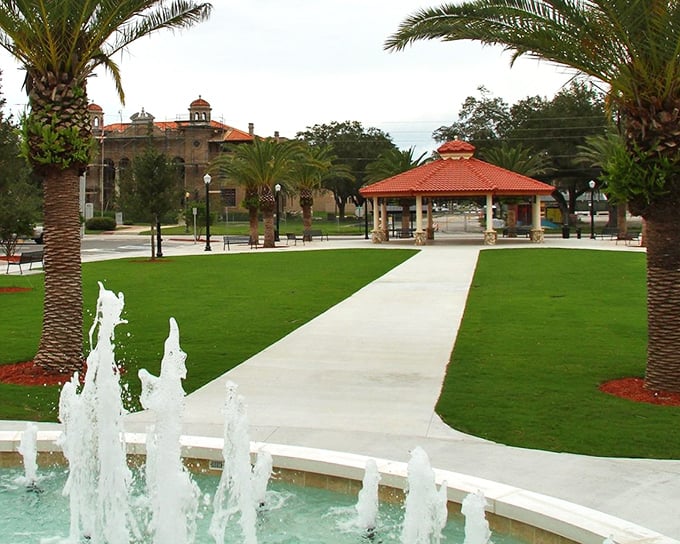 Downtown Park's fountain and gazebo create an oasis of tranquility, proving that Florida's most refreshing spots aren't always found on crowded beaches.