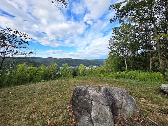 The Emporium Overlook rewards hikers with panoramic views that remind you why they call Pennsylvania "Penn's Woods"&mdash;miles of uninterrupted natural beauty.