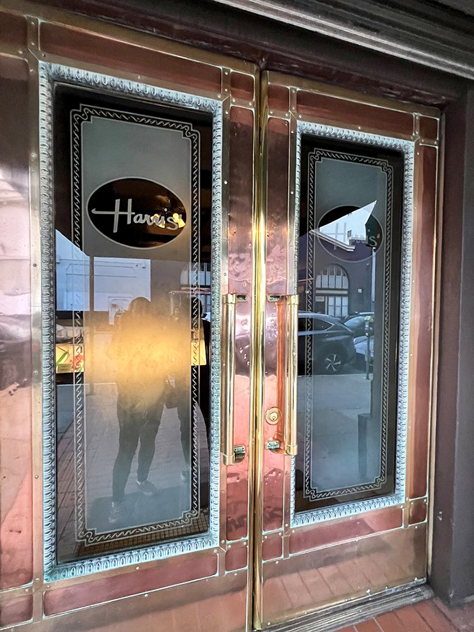 Those gleaming entrance doors aren't just an entrance; they're a portal to a world where dinner is still an occasion and steaks are still the star.