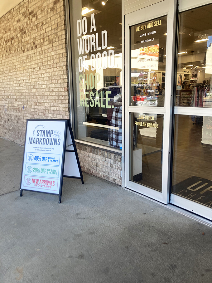 "Do a world of good. Shop resale." Words to live by at the entrance to this fashion sanctuary where sustainability meets style.