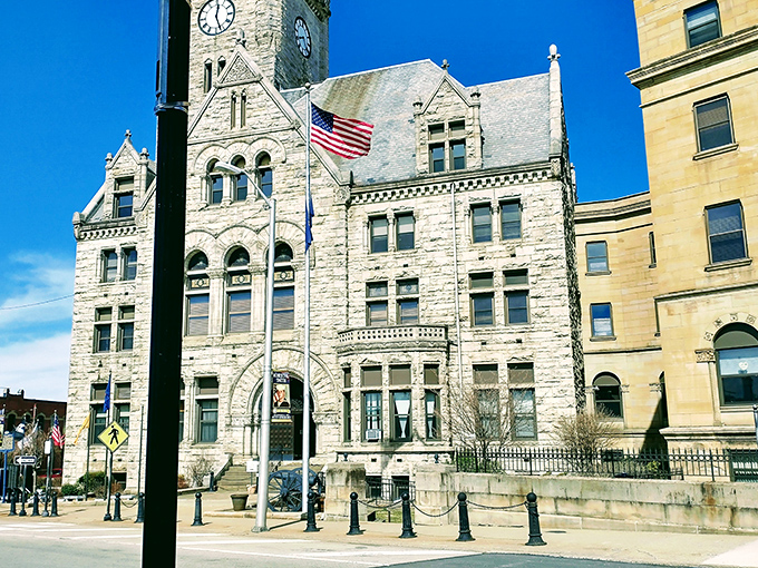 Justice has never looked so majestic. The Fayette County Courthouse commands downtown with its stone tower and intricate details, a government building that doubles as public art.