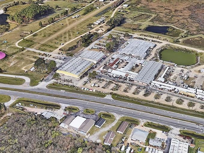 Bird's eye brilliance! This aerial view shows the impressive scale of International Market World&mdash;a bargain city unto itself in Auburndale.