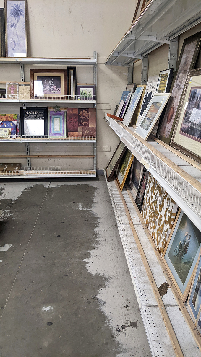 The art section&mdash;where someone's discarded inspirational poster becomes your living room's conversation piece for years to come.
