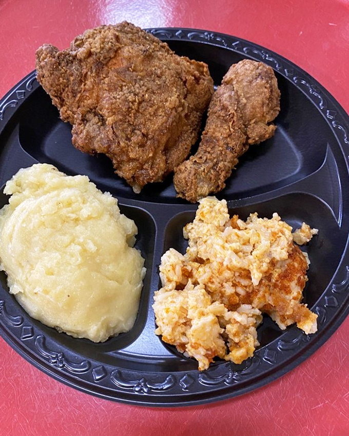 Golden-fried chicken with the perfect crunch factor, paired with sides that make you question why you'd eat anywhere else.