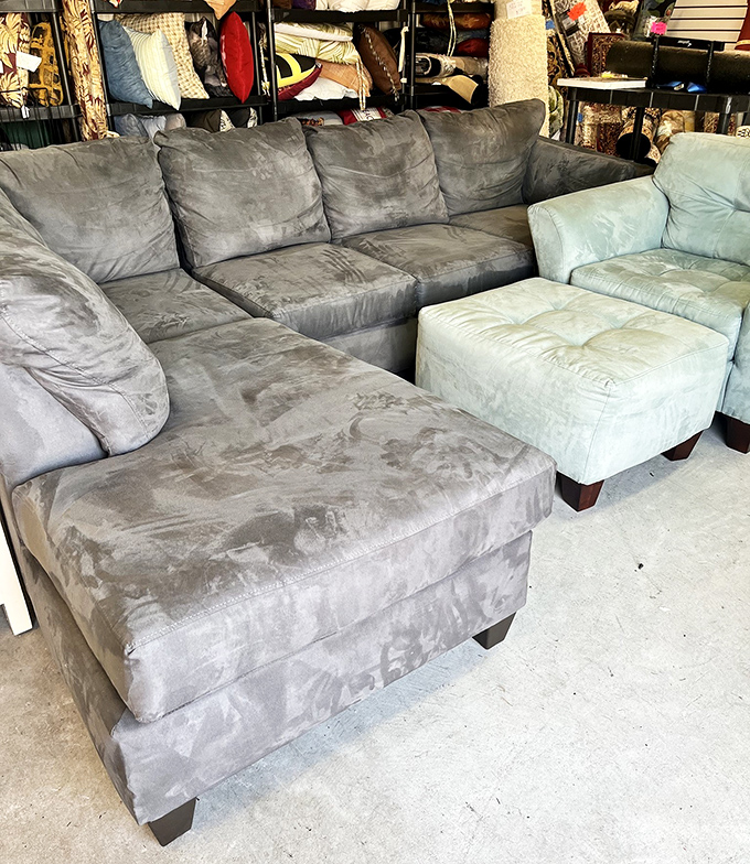 That sectional has "Sunday afternoon nap" written all over it, in the best possible way.