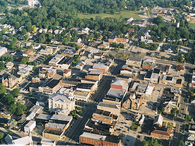 From above, Greenville reveals itself as a perfectly proportioned small town, where everything you need is just a short stroll away.