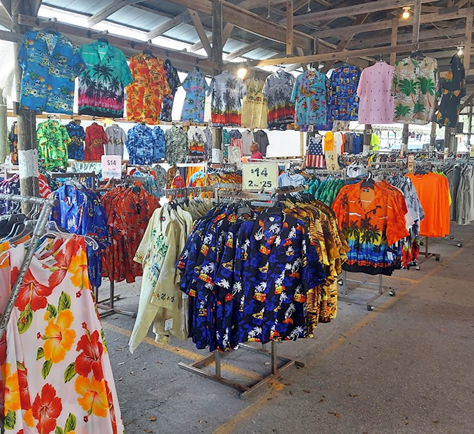 Hawaiian shirts in every hue imaginable&mdash;because nothing says "I'm on Florida time" quite like a garment that outshines the sunset.