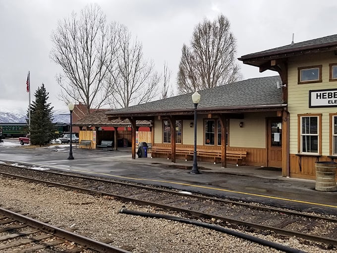 The Heber City station stands ready for your arrival, a portal between centuries that requires no special effects budget.