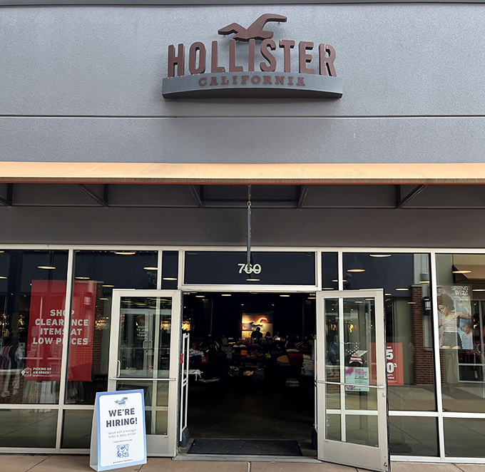 Hollister's beachy California vibe brings West Coast cool to the Midwest, minus the coastal markup that usually comes with it.