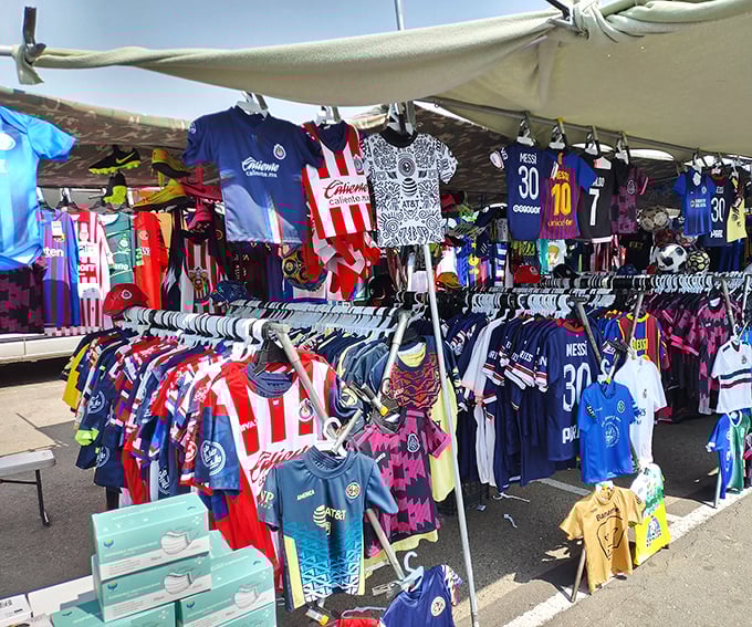 Soccer fan central! These colorful jerseys let you pledge allegiance to your favorite team without the hassle of international travel.