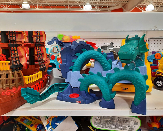Childhood imagination comes in plastic form with this impressive dragon playset. Yesterday's toys become tomorrow's adventures at prices that make parents the real heroes.