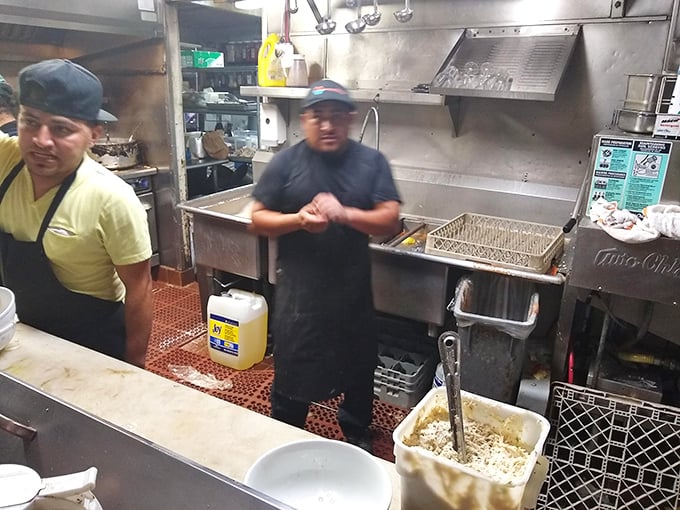 Where the magic happens&mdash;the kitchen team works their culinary alchemy, transforming the ocean's bounty into dishes worth writing home about.