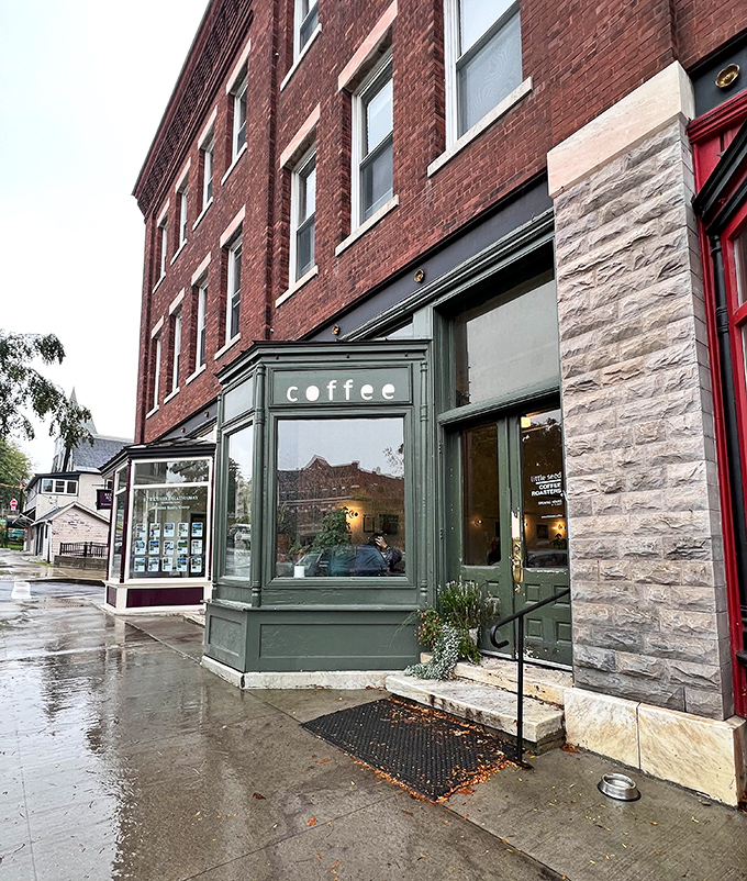 Little Seed Coffee Roasters' corner nook beckons through rainy Vermont afternoons&mdash;because the best coffee shops feel like they're giving you a warm hug.