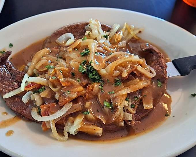 Liver and onions done right for those who appreciate the classics that newer generations haven't quite discovered yet.